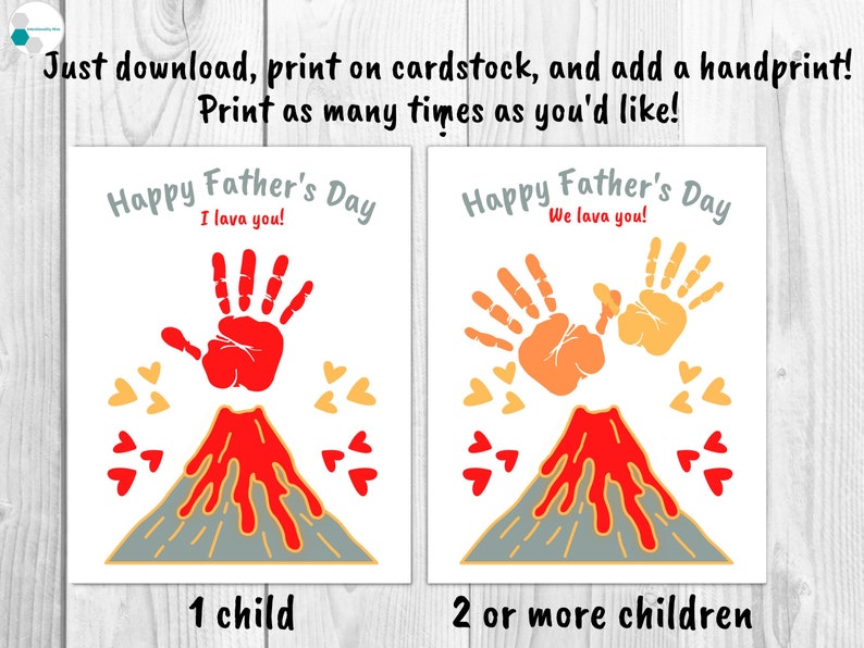 Father's Day Handprint Craft Printable Dad or Grandpa - Etsy