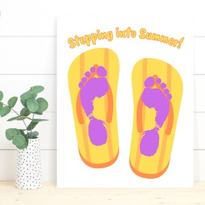 Summer Footprints Craft, Stepping Into Summer Craft for Toddlers Kids ...