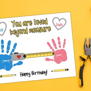 Dad Birthday Handprint Craft, Grandpa Birthday Handprint Printable, Dad ...