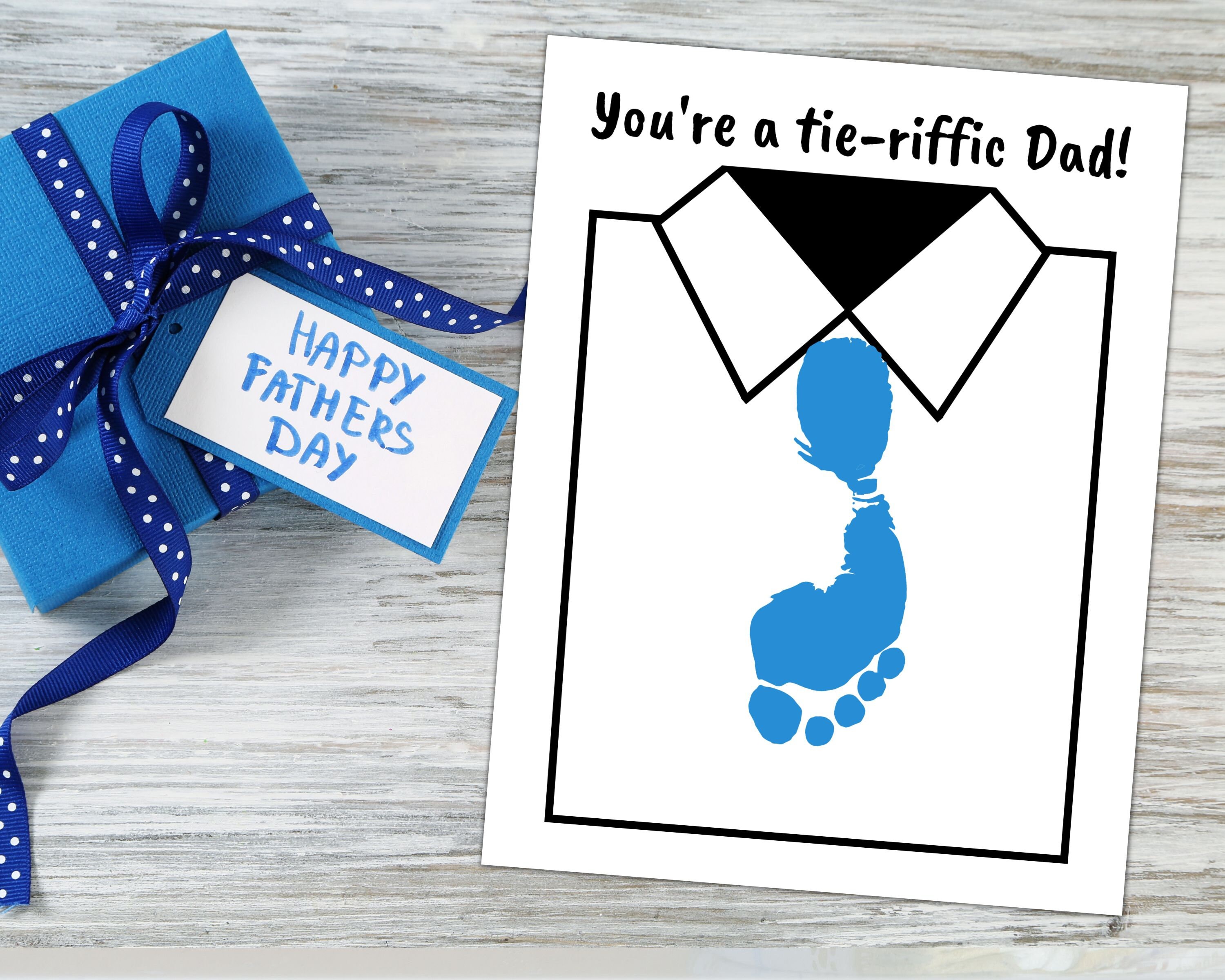 Father's Day Tie Footprint Craft Printable Footprint Art - Etsy