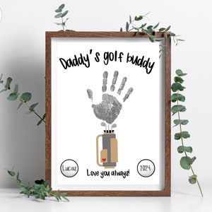 Daddy's Golf Buddy Handprint Gift, Baby Golf Gift for Dad Father's Day ...