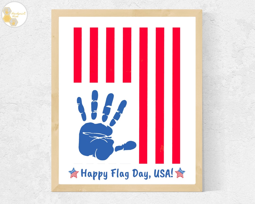 Flag Handprint Craft for Kids | Printable US Flag Handprint Art ...