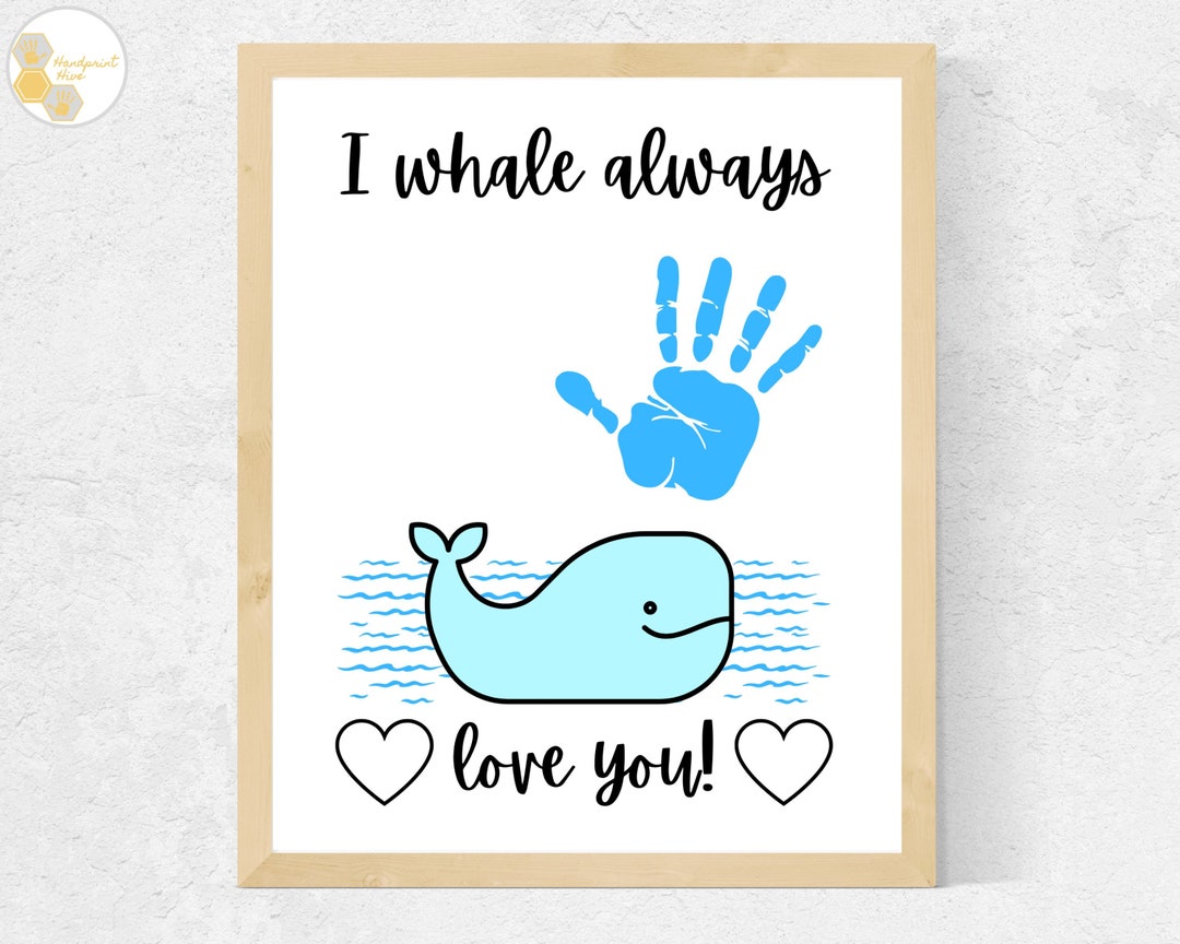 Whale Handprint Art for Mom | Printable Mom Gift From Baby Boy, Girl ...
