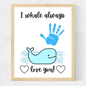 Whale Handprint Art for Mom | Printable Mom Gift From Baby Boy, Girl ...