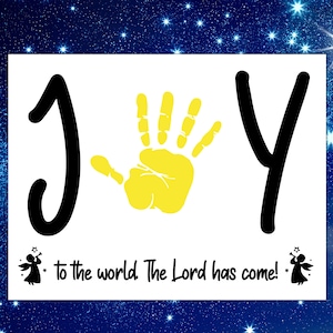Joy Christmas Handprint Art Craft, Christian Handprint Craft Christmas ...