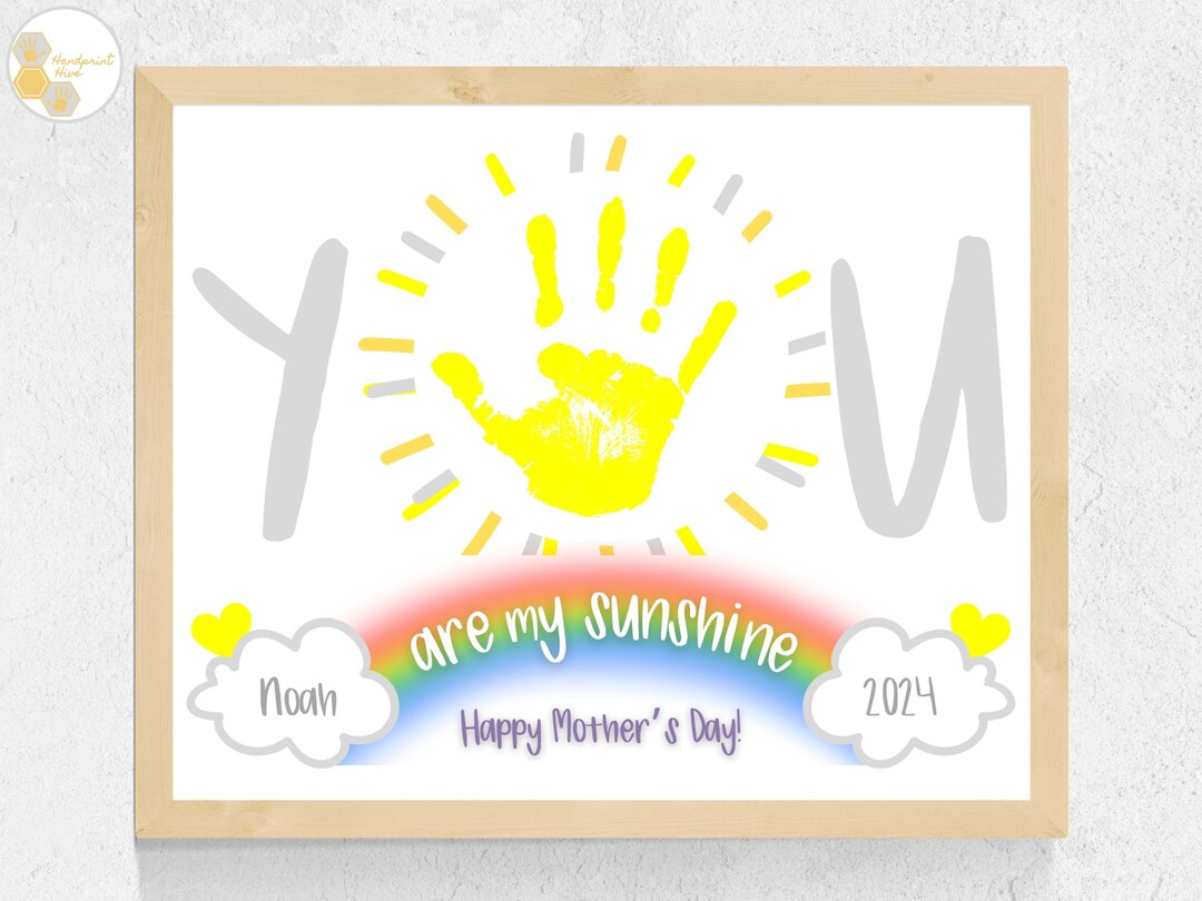 Sunshine Mother's Day Handprint Craft Art for Mom Grandma From Toddler ...