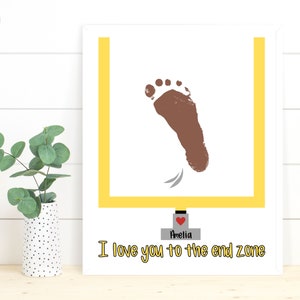 Football Dad Footprint Craft Father's Day Football Gift for Dad From ...