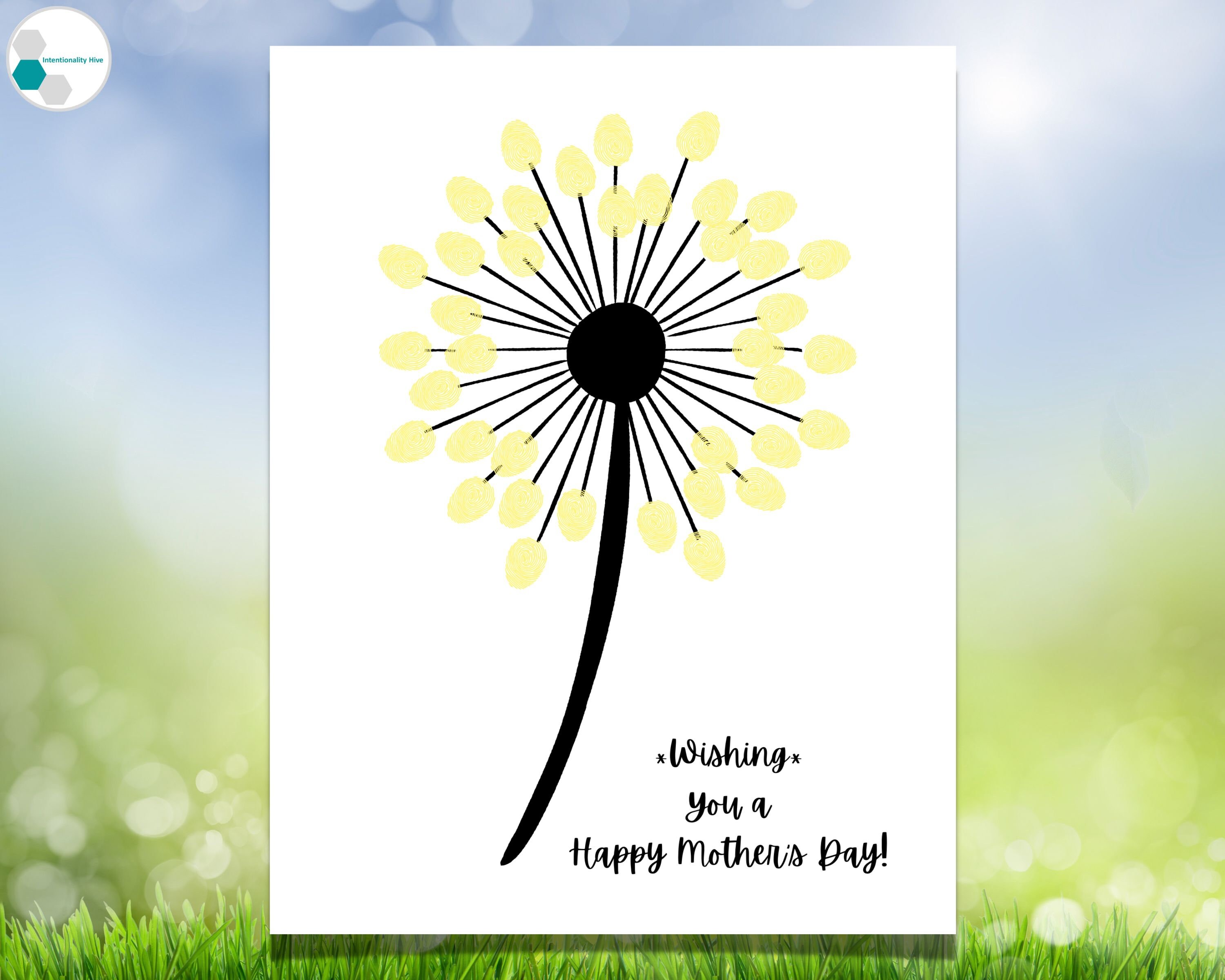 Mother's Day Fingerprint Craft Gift Dandelion - Etsy
