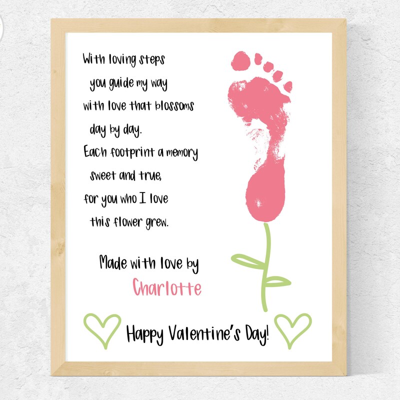 Valentine Footprint Pdf - Etsy UK