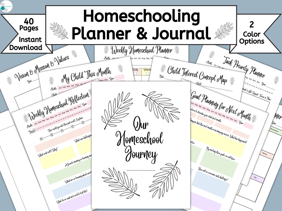 Homeschool Planner Undated, Printable Homeschool Planner Pages ...
