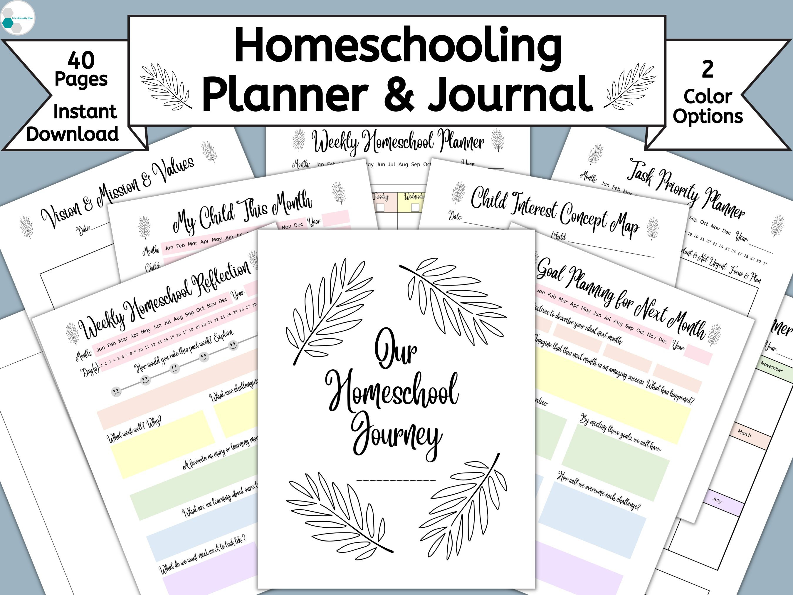 Homeschool Planner Undated, Printable Homeschool Planner Pages ...