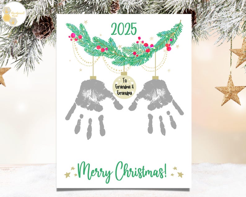 2025 Christmas Handprint Ornament Craft: Toddler Keepsake (digital ...