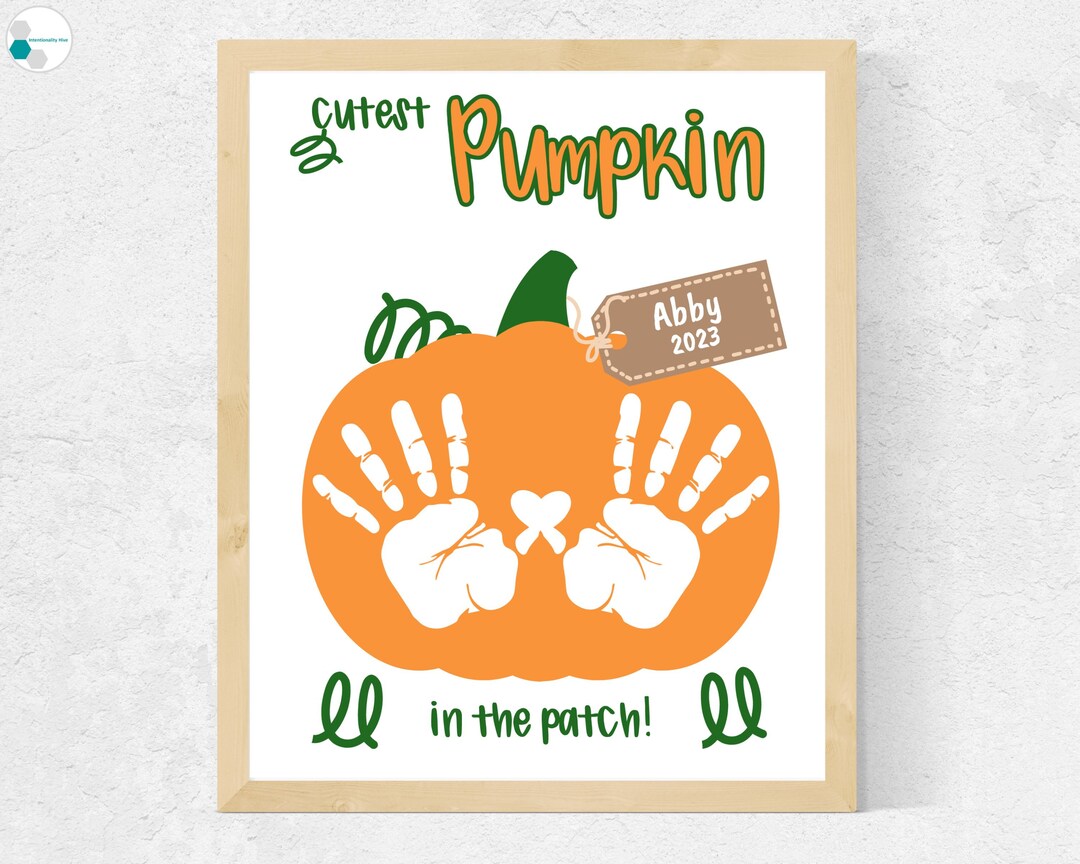 Cutest Pumpkin Handprint Art, Fall Handprint Craft for Toddlers Baby ...