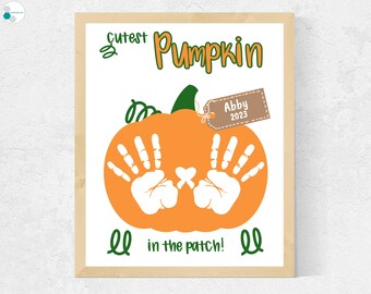 Cutest Pumpkin in the Patch - Fall Handprint Art - Etsy