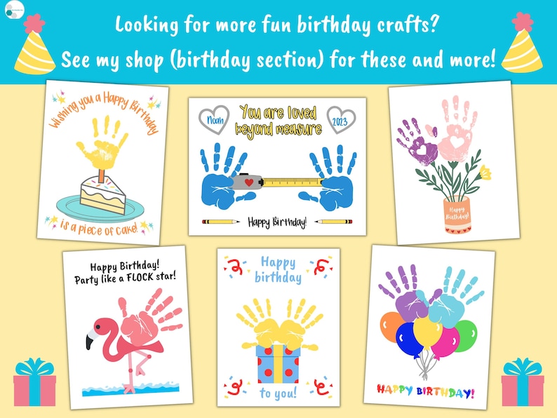 Birthday Handprint Craft Happy Birthday Handprint Card Happy - Etsy