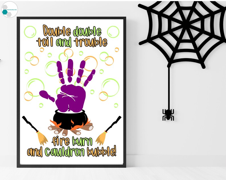 Cauldron Halloween Handprint Art Craft for Toddlers Baby Kids Preschool ...