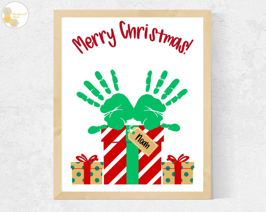 Handprint Christmas Craft Printable, Christmas Handprint Card From ...