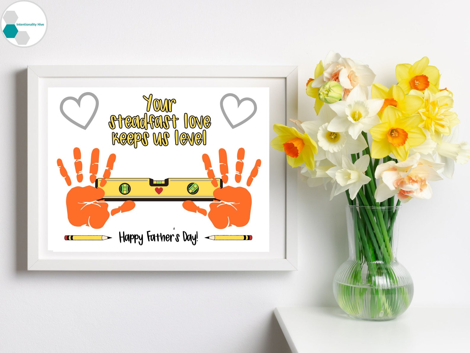 Level Father's Day Handprint Art Printable, Tool Craft for Kids Toddler ...