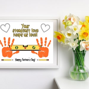 Level Father's Day Handprint Art Printable, Tool Craft for Kids Toddler ...