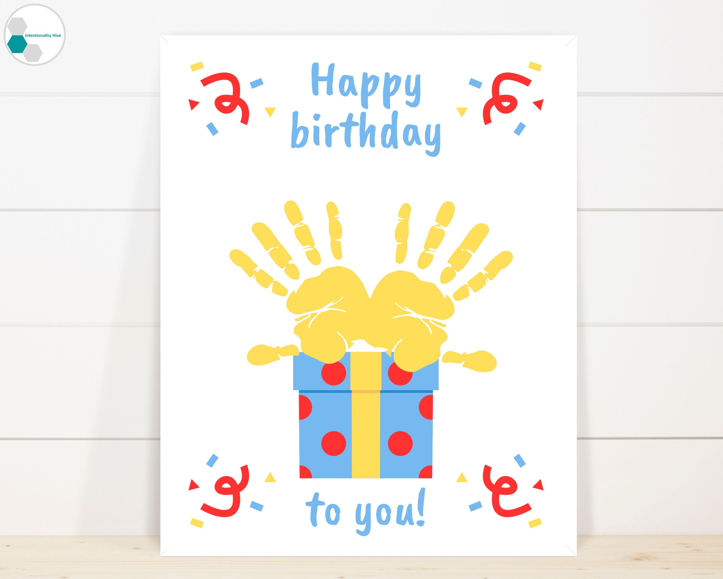 Birthday Handprint Craft Happy Birthday Handprint Card Happy - Etsy Canada