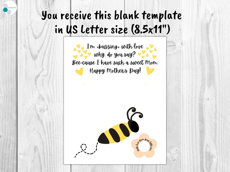 Mother's Day Bee Handprint Art Poem for Toddlers Baby - Etsy