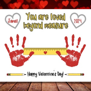 Ruler Valentine Handprint Art Craft, Handprint Craft for Toddlers Baby ...