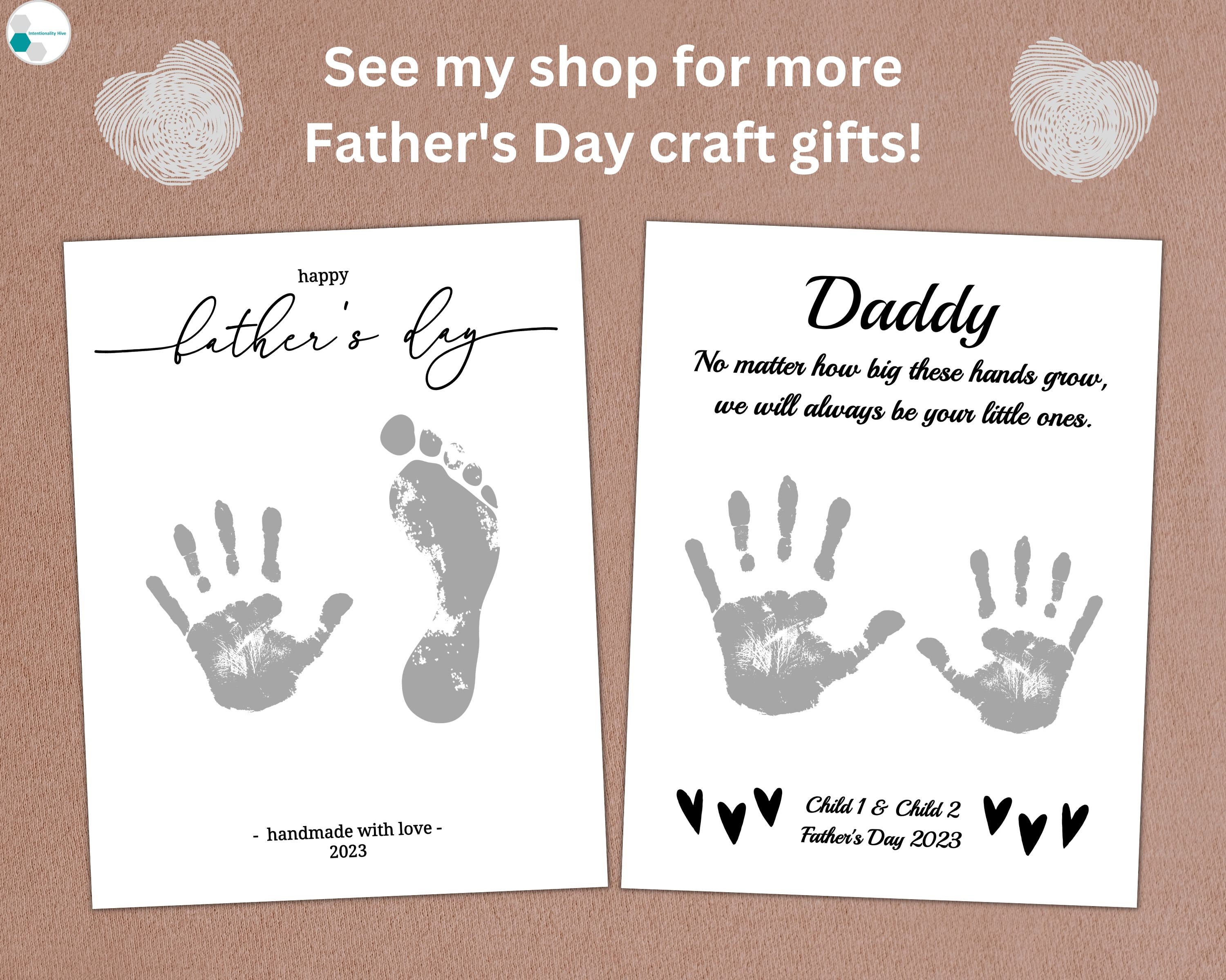 Fingerprint Father's Day Tree Craft for Kids and Grandkids, Father's ...