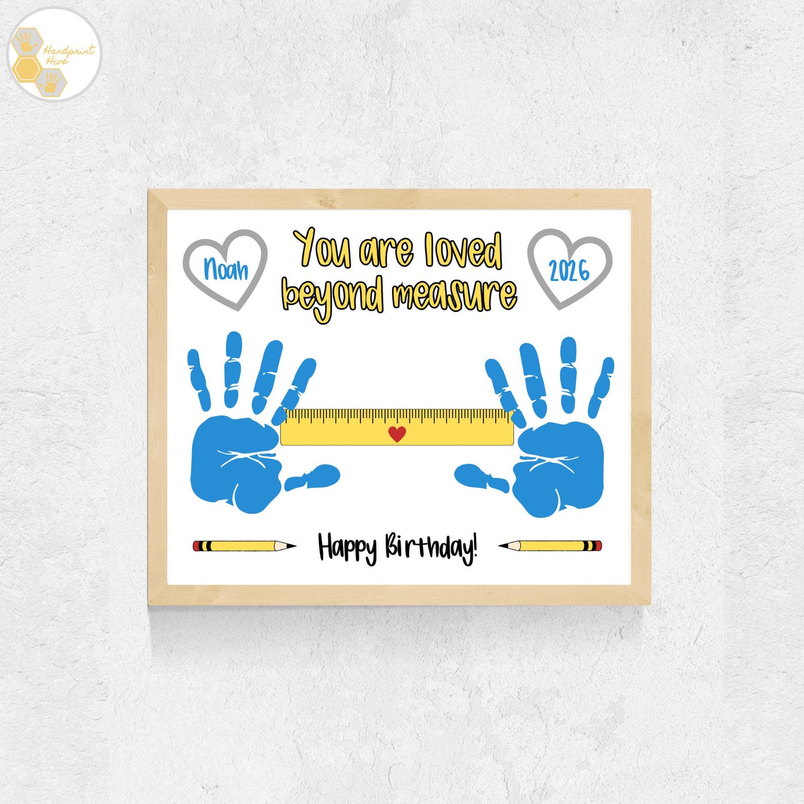 Dad Birthday Handprint Craft, Grandpa Birthday Handprint Printable, Dad ...