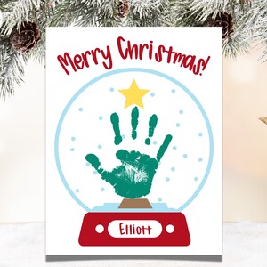 Christmas Snow Globe Handprint Craft, Christmas Handprint Art Craft for ...