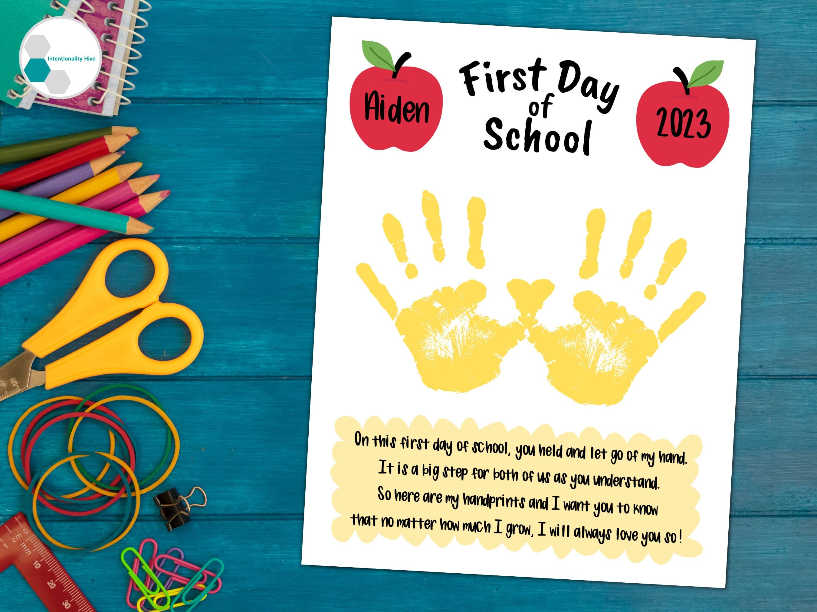 Handprint First Day of School Poem Back To School Handprint - Etsy España