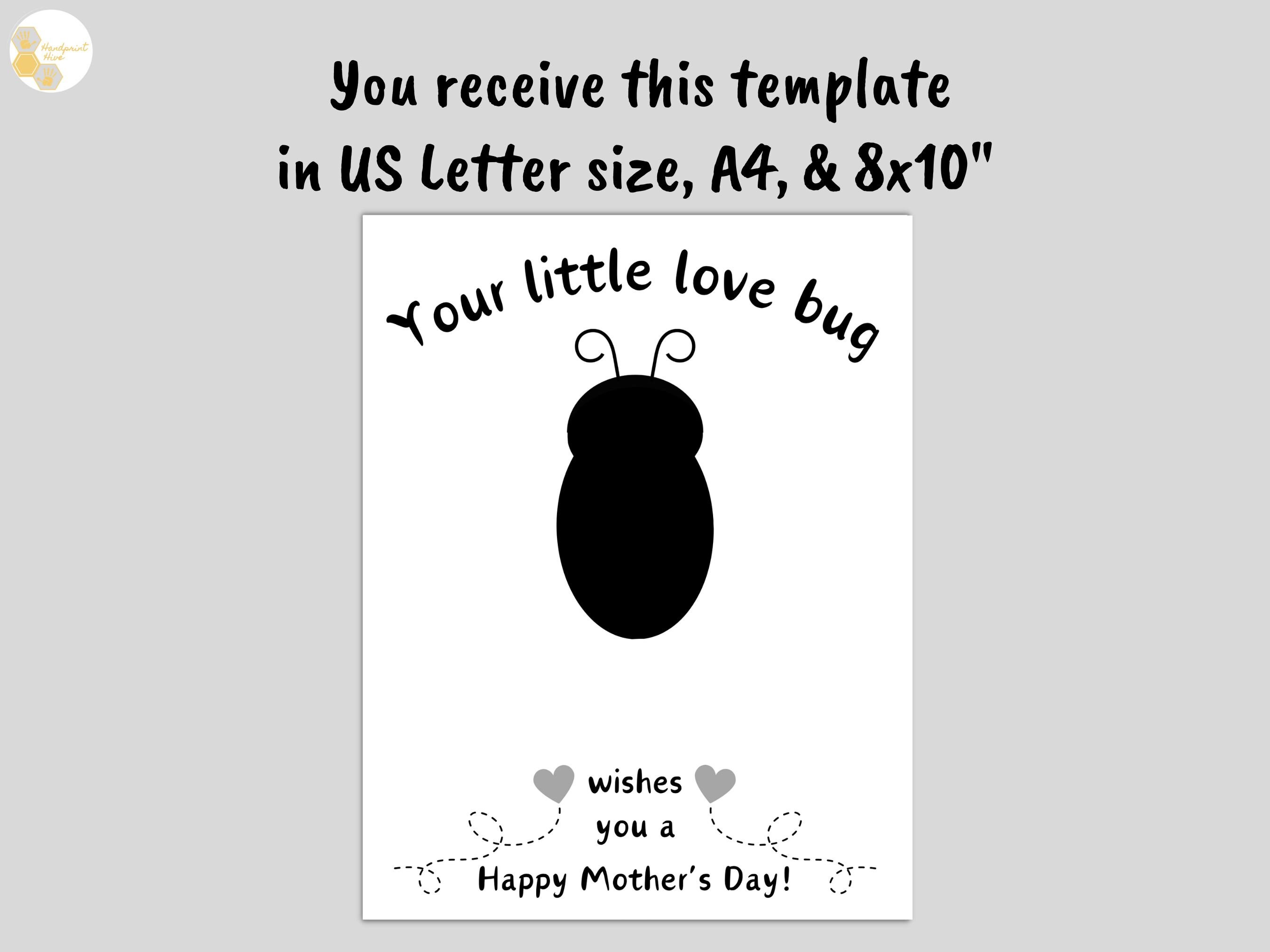 Love Bug Mother's Day Handprint Art Craft, Lady Bug Handprint Craft for ...