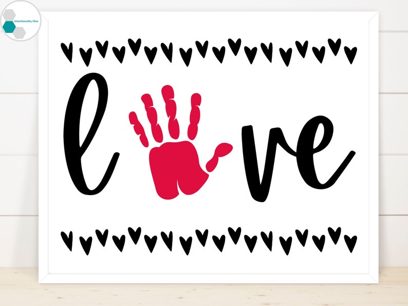 Love Handprint Art Gift Valentine's Day Handprint Art - Etsy