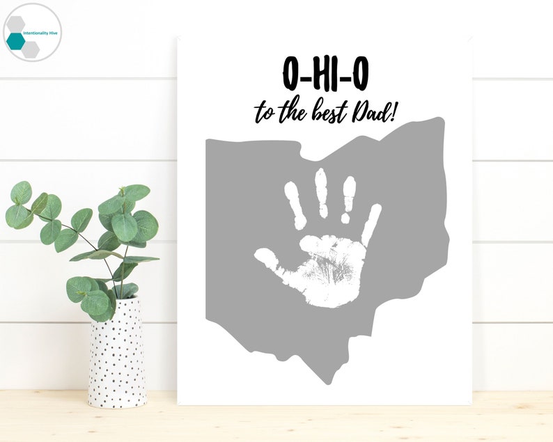 Ohio Dad Handprint Art PRINTABLE Ohio State Father's Day - Etsy