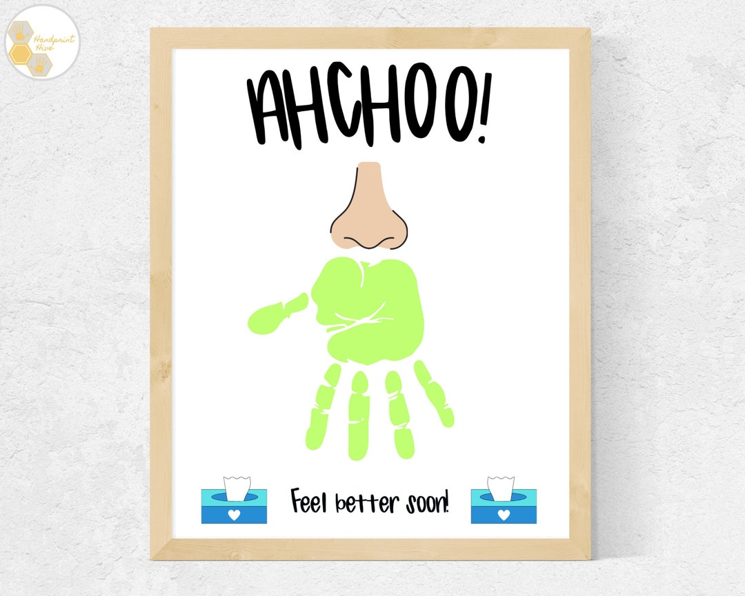 Funny Get Well Soon Handprint Card From Toddler Baby Kids, Feel Better ...