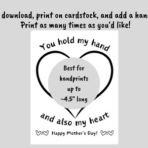 Hand & Heart Handprint Mother's Day Craft Toddlers Preschool Baby ...