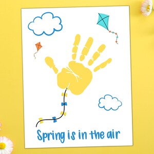 Kite Spring Handprint Art Craft, Spring is in the Air Handprint, Spring ...