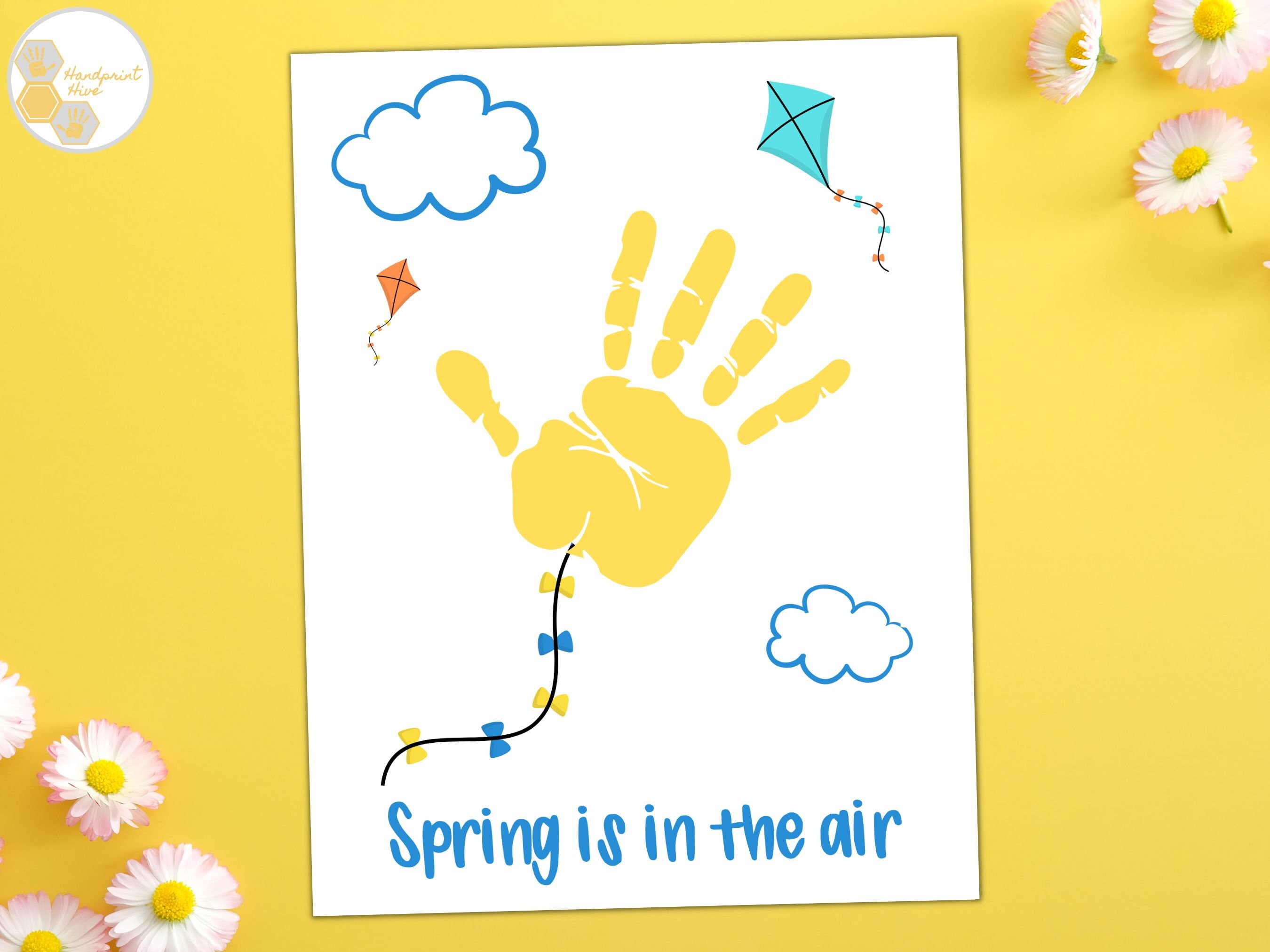 Kite Spring Handprint Art Craft, Spring is in the Air Handprint, Spring ...