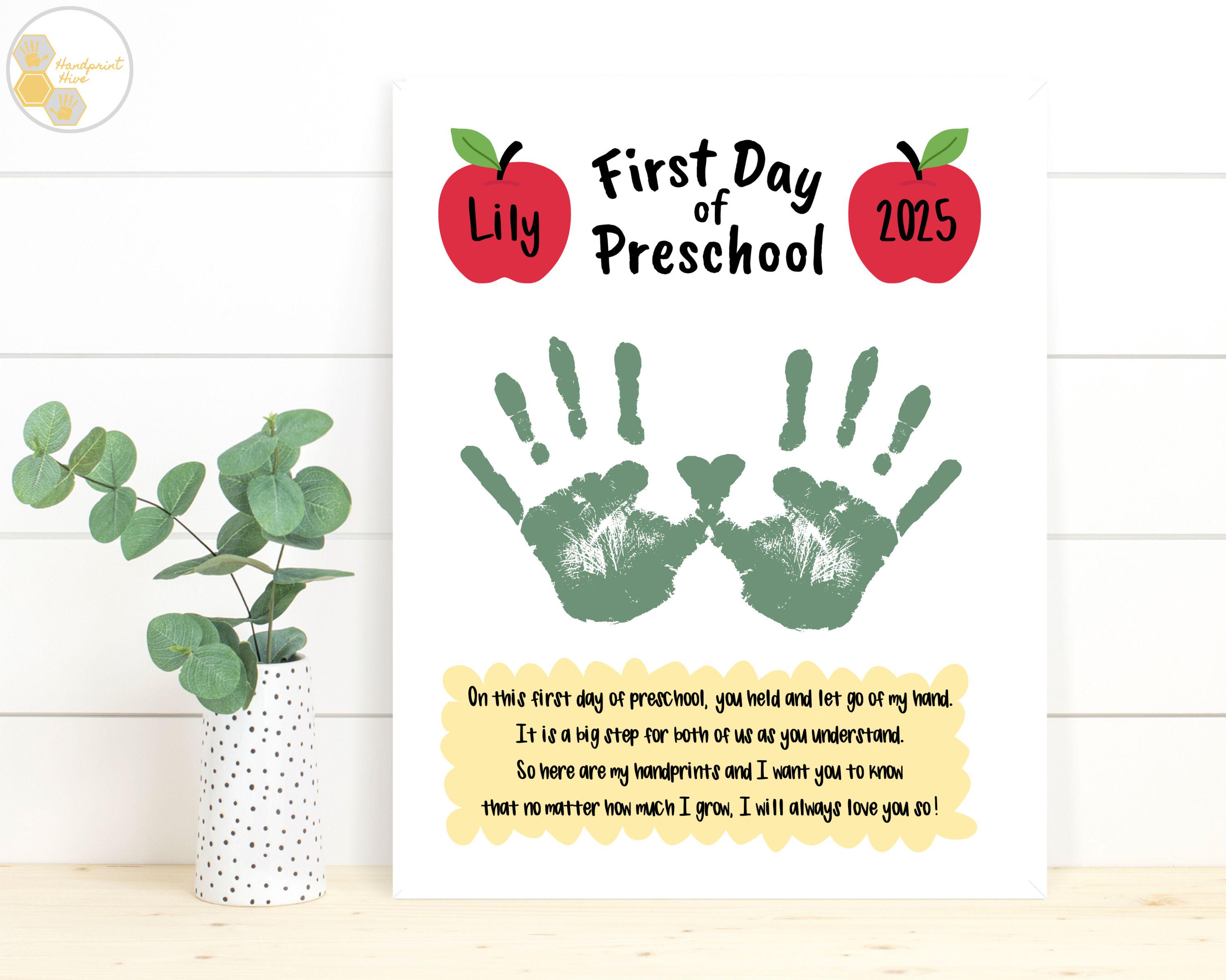 Back to School Handprint Art Poem, First Day of Preschool Craft ...