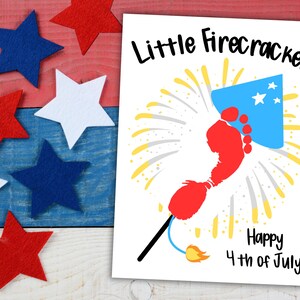 Firecracker July 4th Footprint Art Craft, Little Firecracker Footprint ...