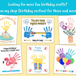 Birthday Handprint Printable, Happy Birthday Handprint Art, Mom Grandma ...