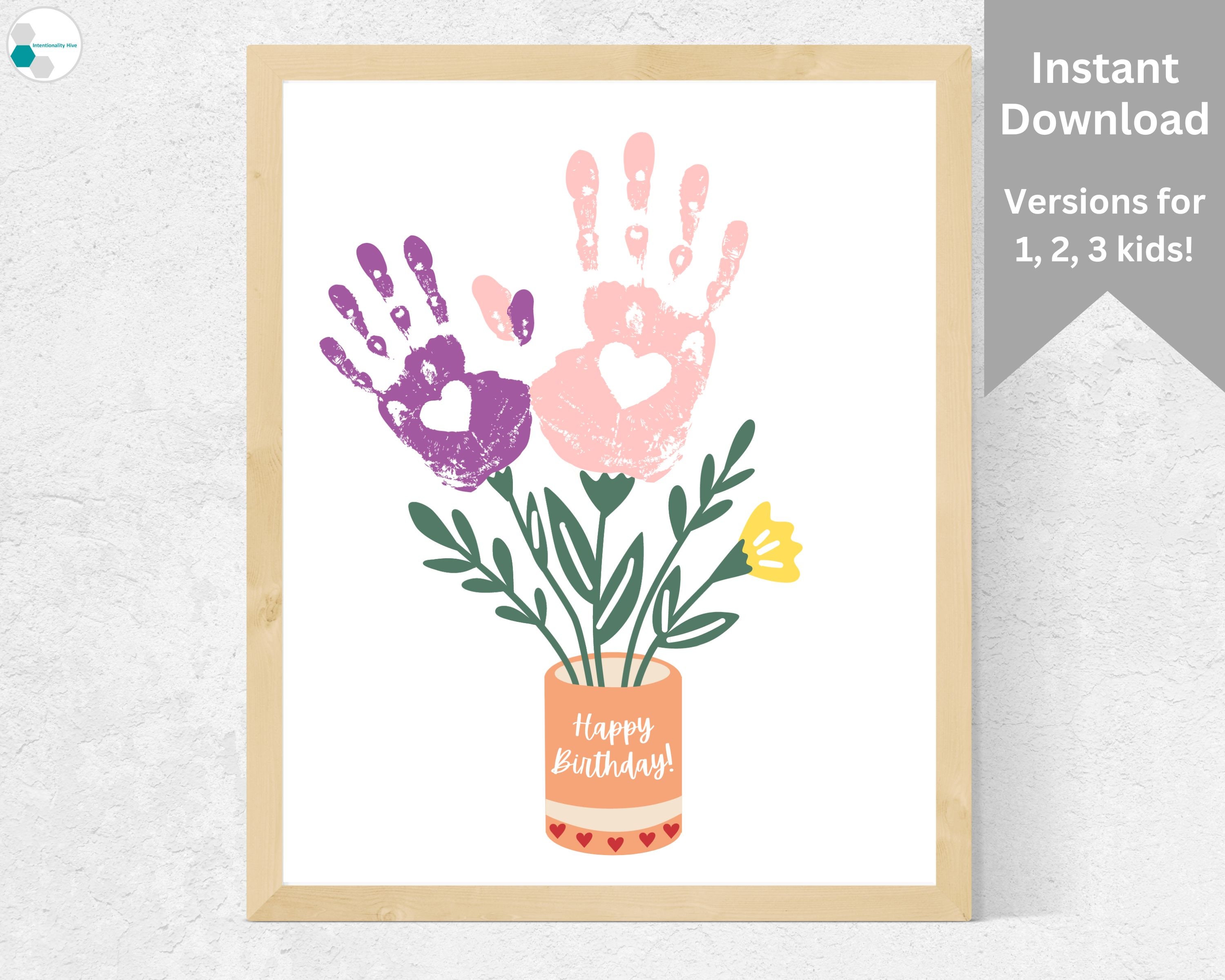 Birthday Handprint Craft Grandma Birthday Handprint Mom - Etsy