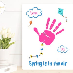 Kite Spring Handprint Art Craft, Spring is in the Air Handprint, Spring ...