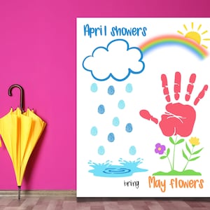 April Showers Handprint Art Spring Handprint Craft for Toddlers ...
