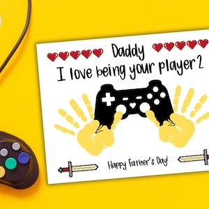 Gamer Dad Gift Father's Day Handprint Art, Father's Day Gamer Gift ...