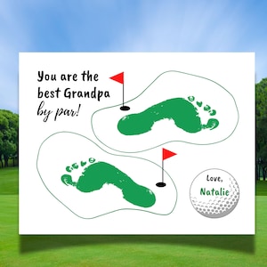 Best Grandpa by Par Footprint Art Craft Printable, Father's Day Grandpa ...
