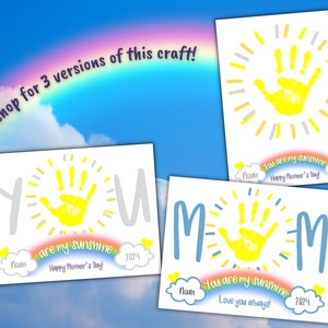 Sunshine Mother's Day Handprint Craft Art for Mom Grandma From Toddler ...