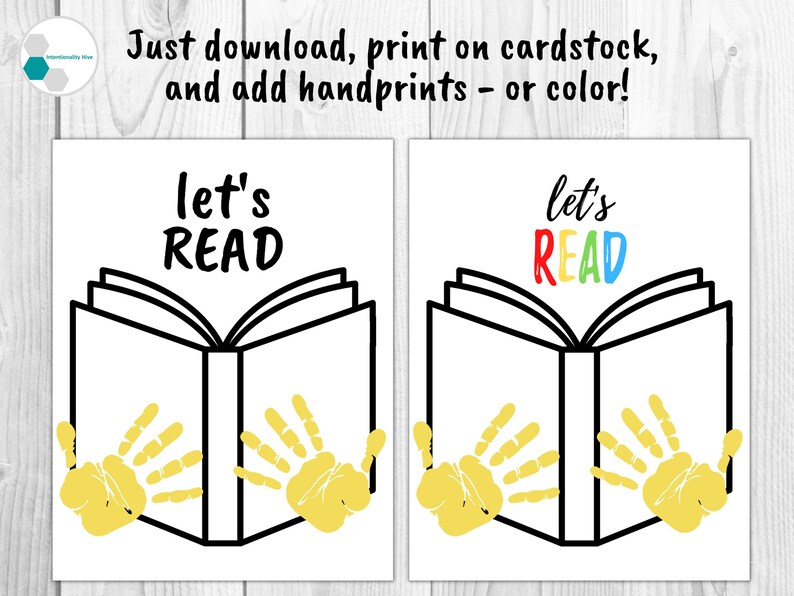 Book Handprint Craft Printable Back to School Handprint - Etsy
