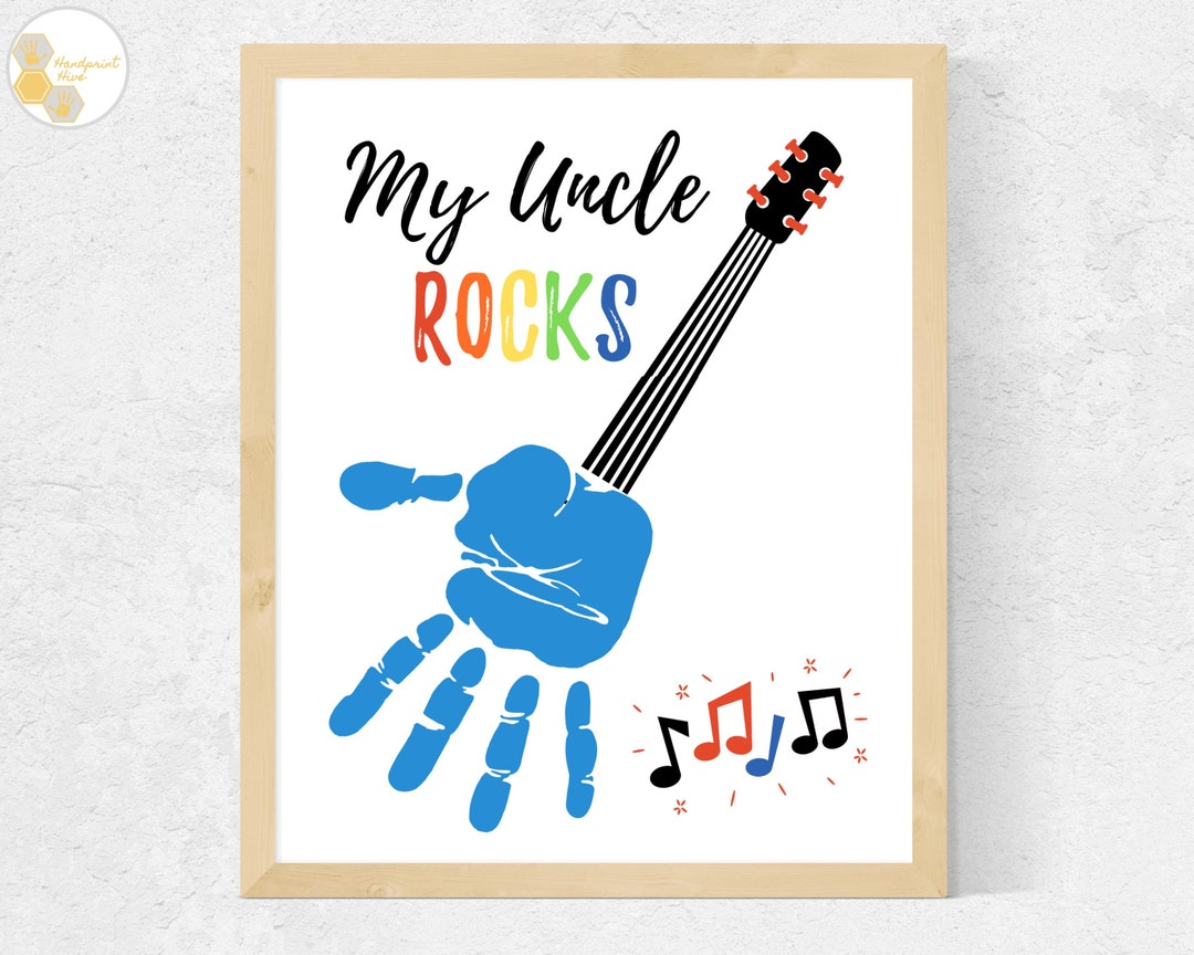My Uncle Rocks Handprint Art Craft, Uncle Father's Day Uncle Gift From ...