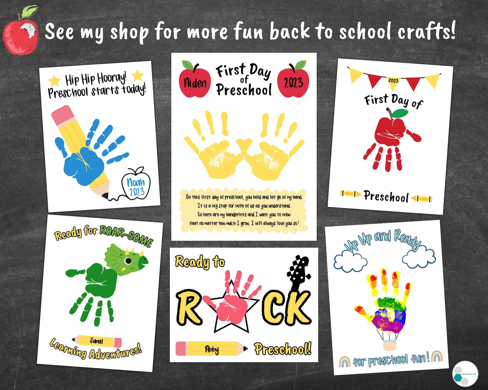 Preschool First Day Handprint Craft, Back to School Handprint Art ...