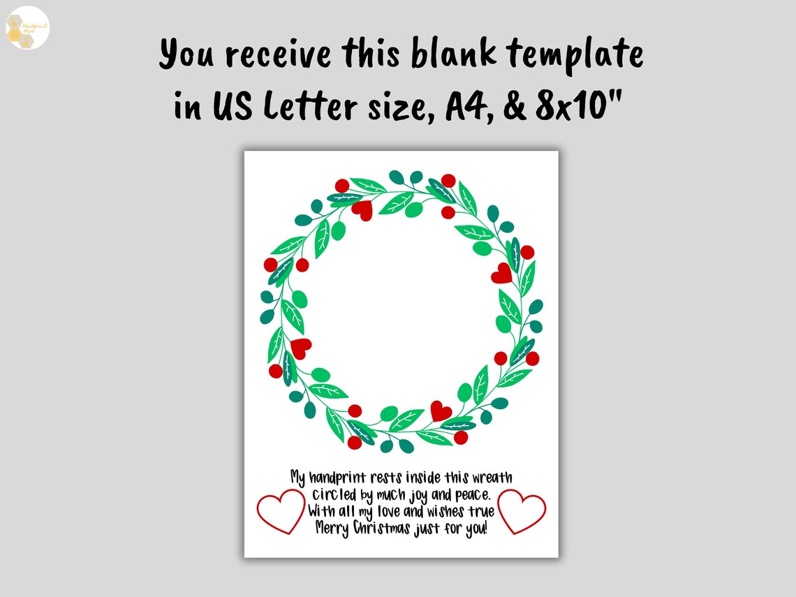 Christmas Wreath Handprint Art Poem, Christmas Handprint Wreath Craft ...